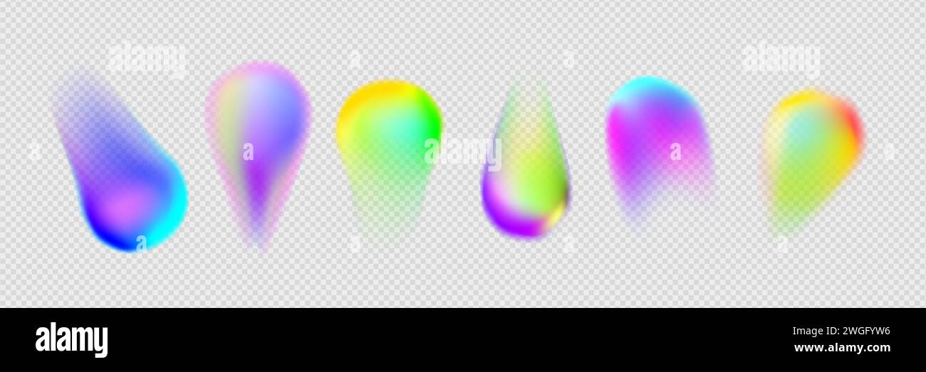 Abstract color gradient spots set isolated on transparent background ...