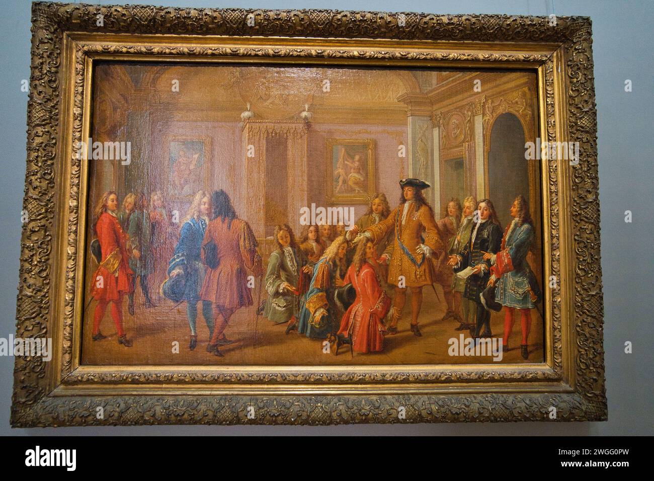 Versailles palace, Versailles, France, 08.18.2023 Painting of First Ennoblement of the Knights ...