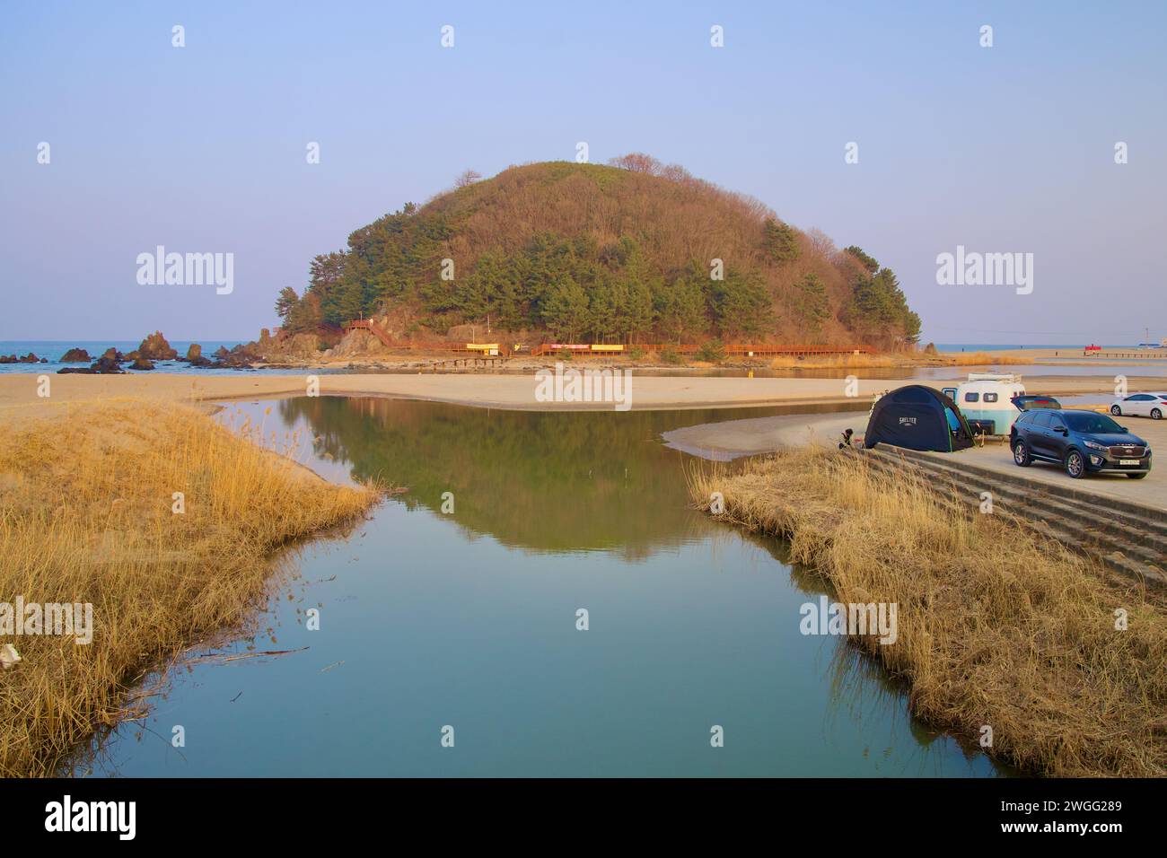 Samcheok City, South Korea - December 28, 2023: Deokbong Mountain, a ...