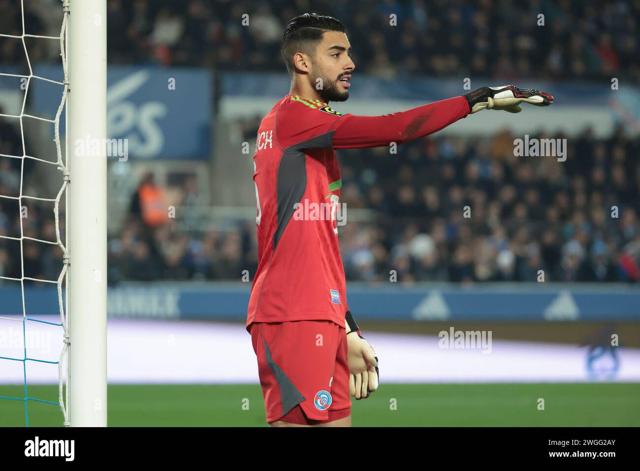 Strasbourg, France. 02nd Feb, 2024. Strasbourg goalkeeper Alaa ...
