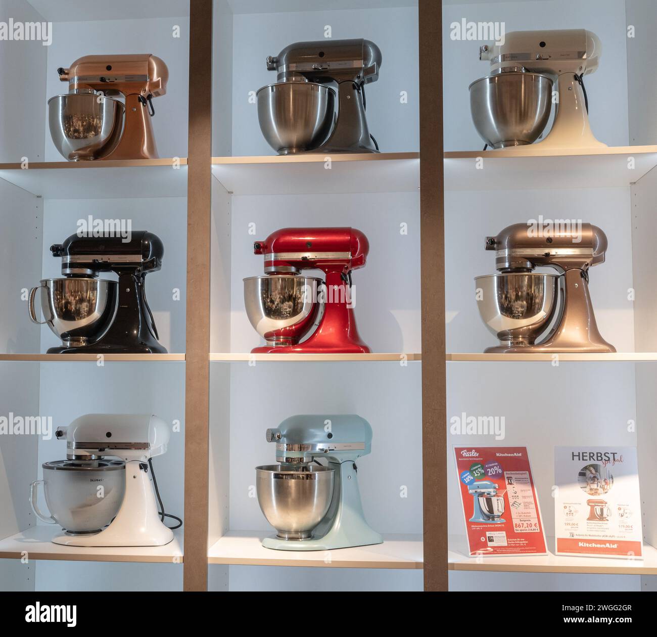 14.12.2019 Koblenz, germany - pattern of kitchen aid mixers with ...