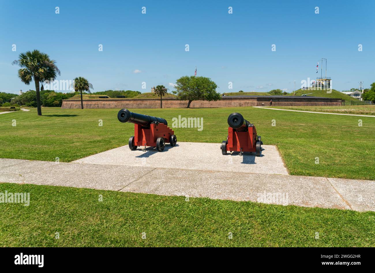 Fort Moultrie, small fortifications and ammunitions bunkers that run ...