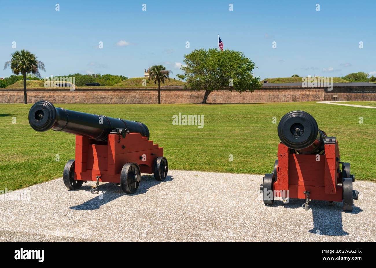 Fort Moultrie, small fortifications and ammunitions bunkers that run ...
