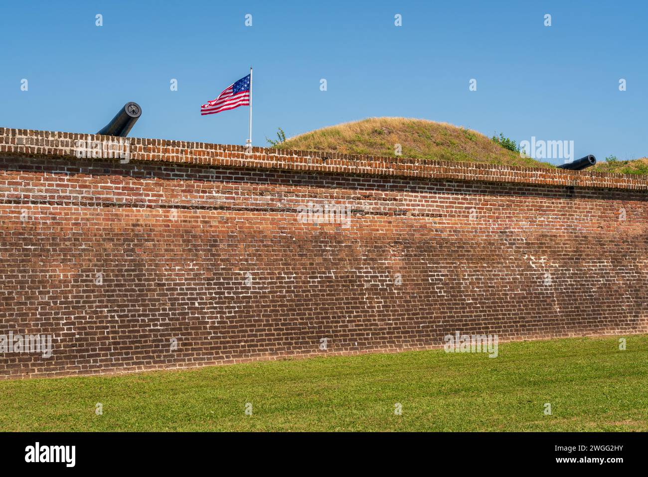 Fort Moultrie, small fortifications and ammunitions bunkers that run ...