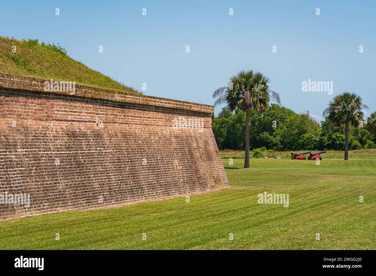Fort Moultrie, small fortifications and ammunitions bunkers that run ...