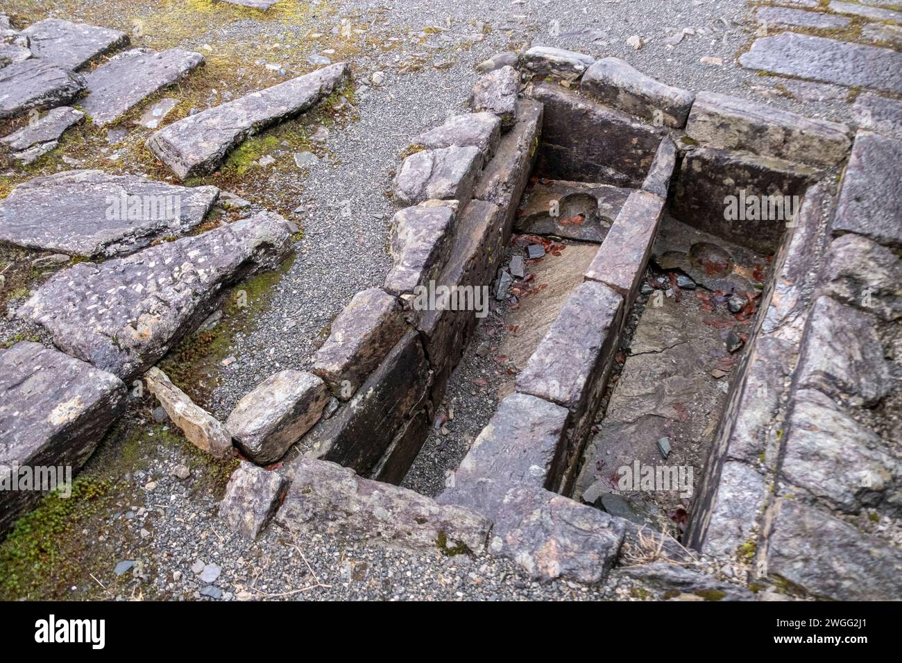 Medieval graves by the altar at Lyse Kloster, a former Cistercian abbey ...