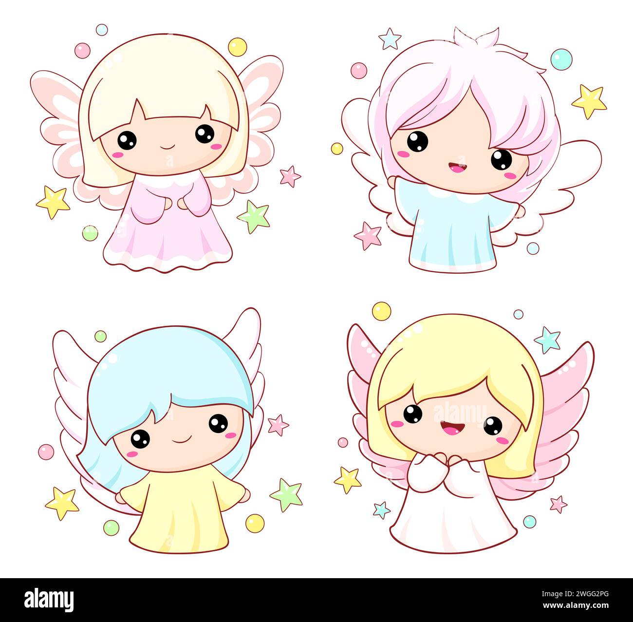 Illustration cute boy girl angels hi-res stock photography and images ...