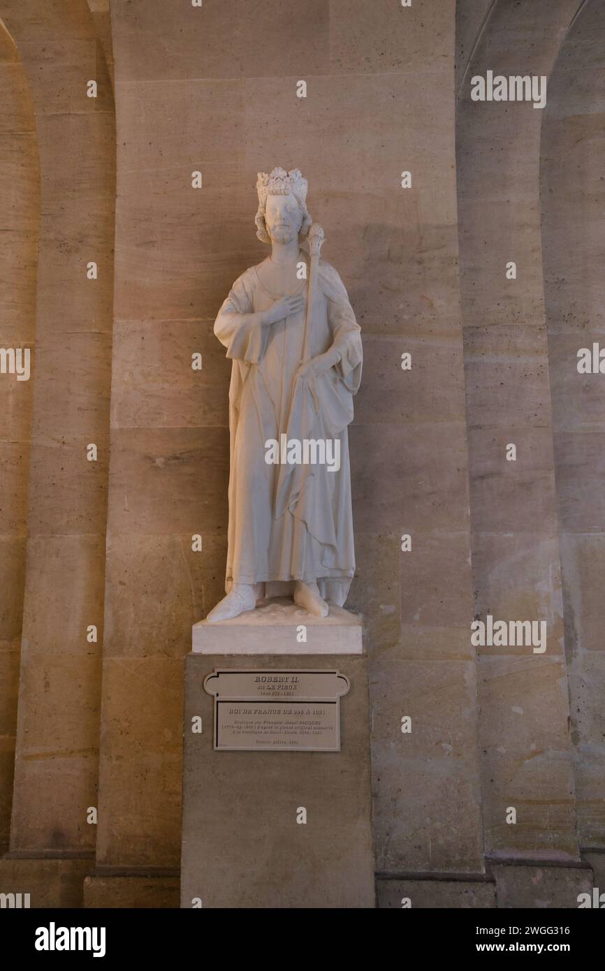 Versailles palace, Versailles, France, 08.18.2023 Statue of king Robert ...