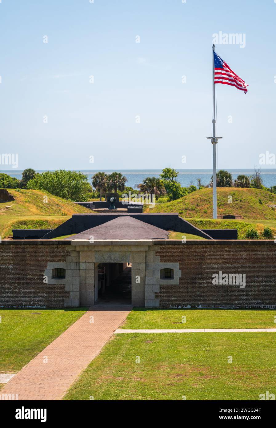Fort Moultrie, small fortifications and ammunitions bunkers that run ...