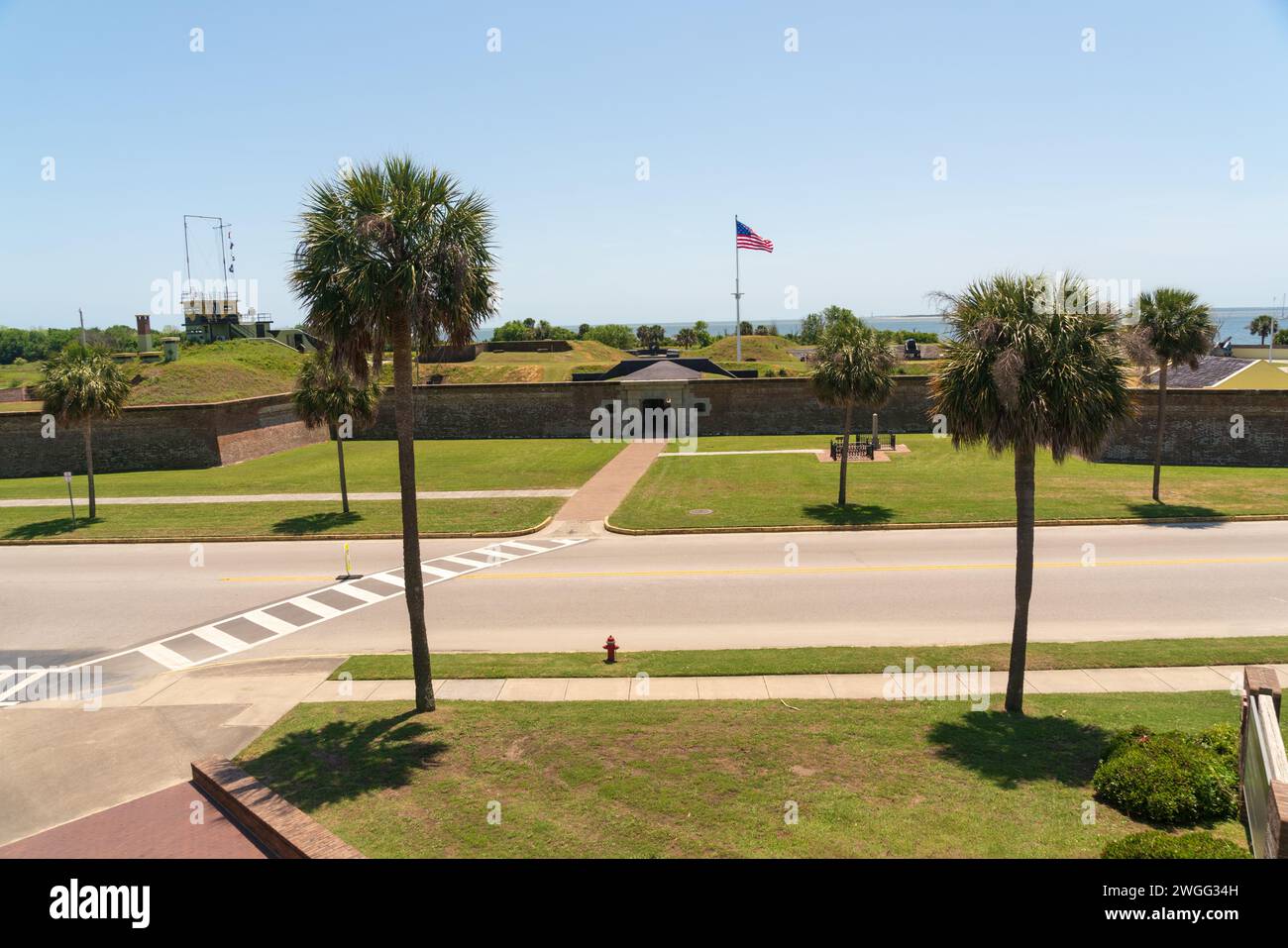 Fort Moultrie, small fortifications and ammunitions bunkers that run ...
