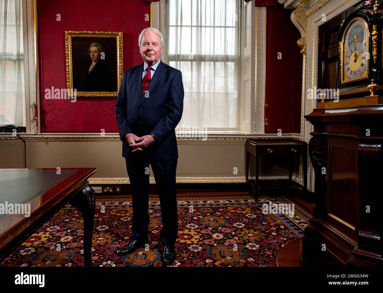 Lord Janvrin, chair of the Queen Elizabeth Memorial Committee, poses ...