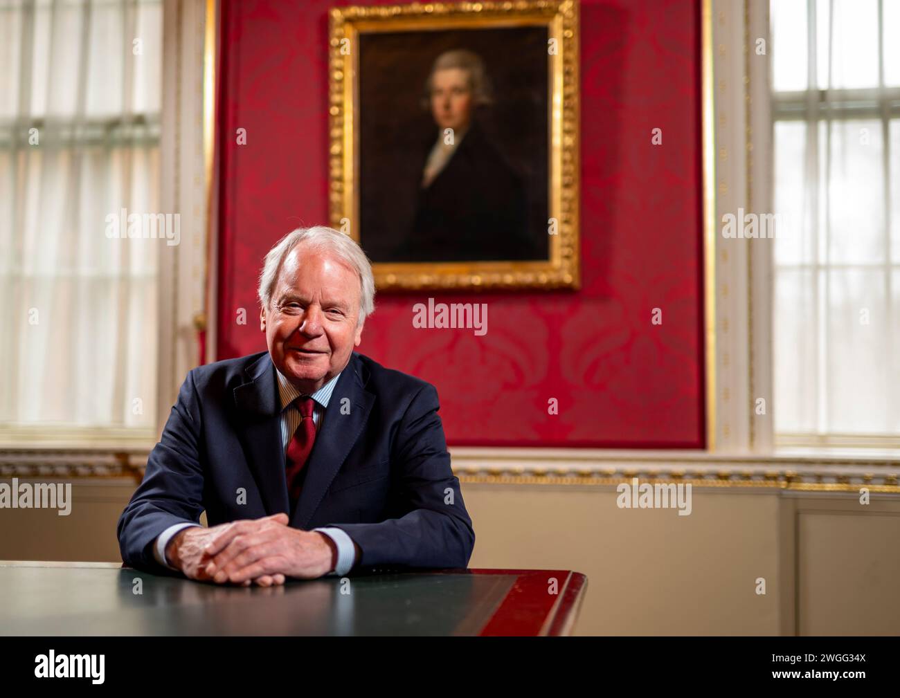 Lord Janvrin, chair of the Queen Elizabeth Memorial Committee, poses ...
