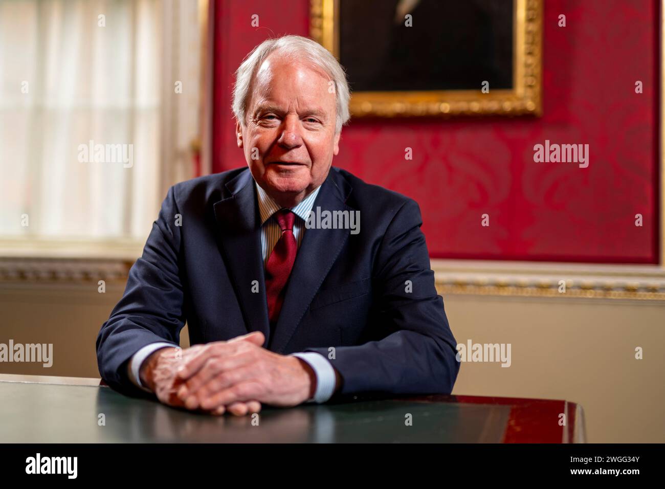 Lord Janvrin, chair of the Queen Elizabeth Memorial Committee, poses ...