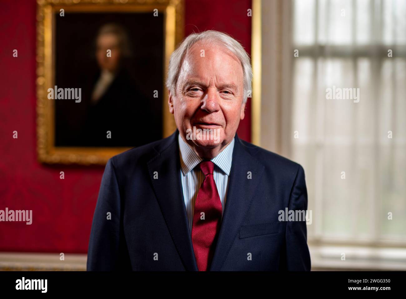 Lord Janvrin, chair of the Queen Elizabeth Memorial Committee, poses ...