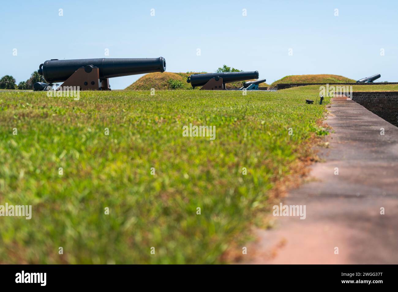 Fort Moultrie, small fortifications and ammunitions bunkers that run ...