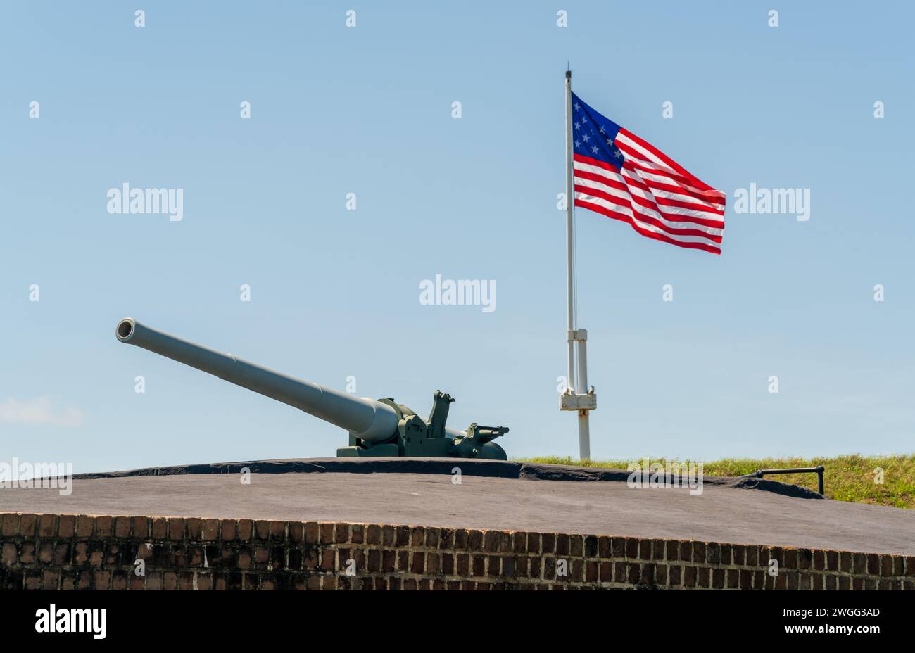 Fort Moultrie, small fortifications and ammunitions bunkers that run ...