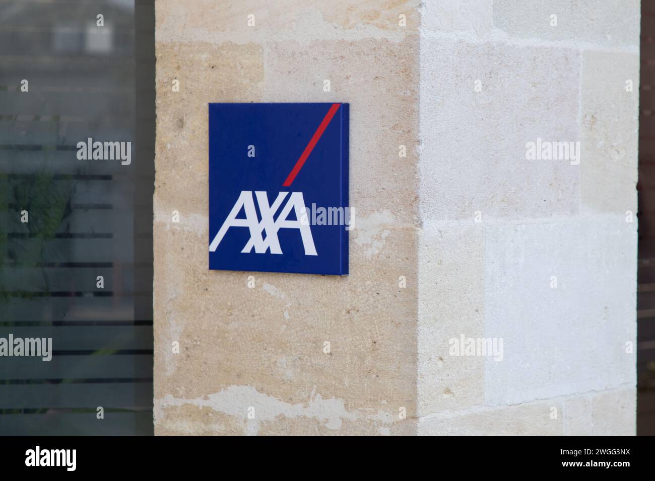 Bordeaux , France - 01 29 2024 : axa chain agency brand logo and text ...