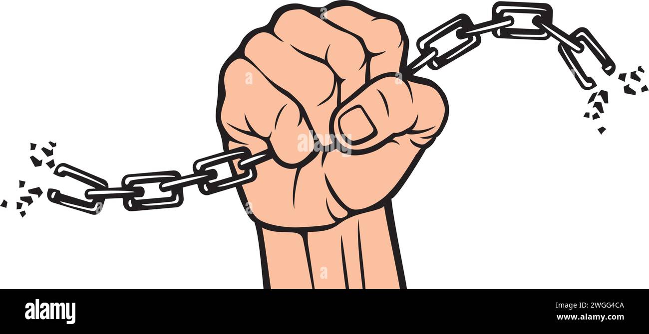 Human Hand and Breaking Chain Color. Vector Illustration Stock Vector ...