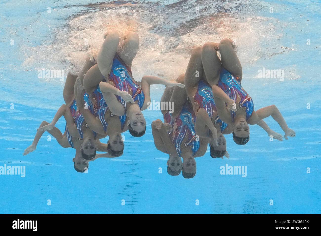 Egypt team compete in the mixed team technical of artistic swimming at ...