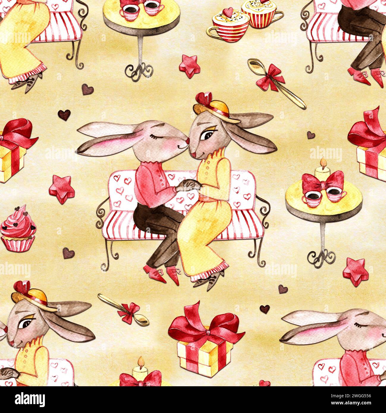 Cute easter couple rabbit heart hi-res stock photography and images - Alamy