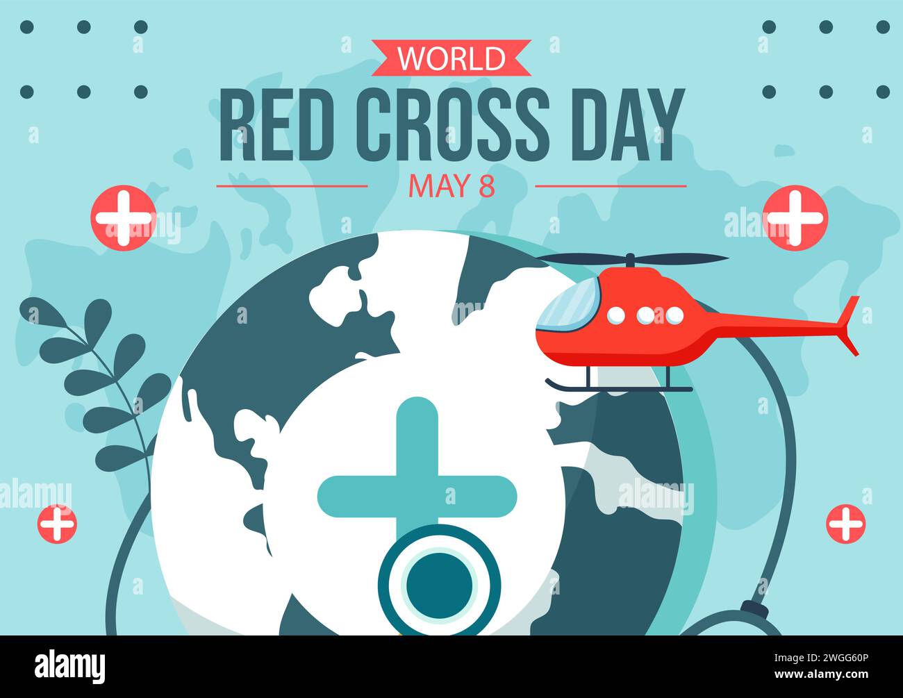 Red Cross Day Social Media Background Flat Cartoon Hand Drawn Templates ...