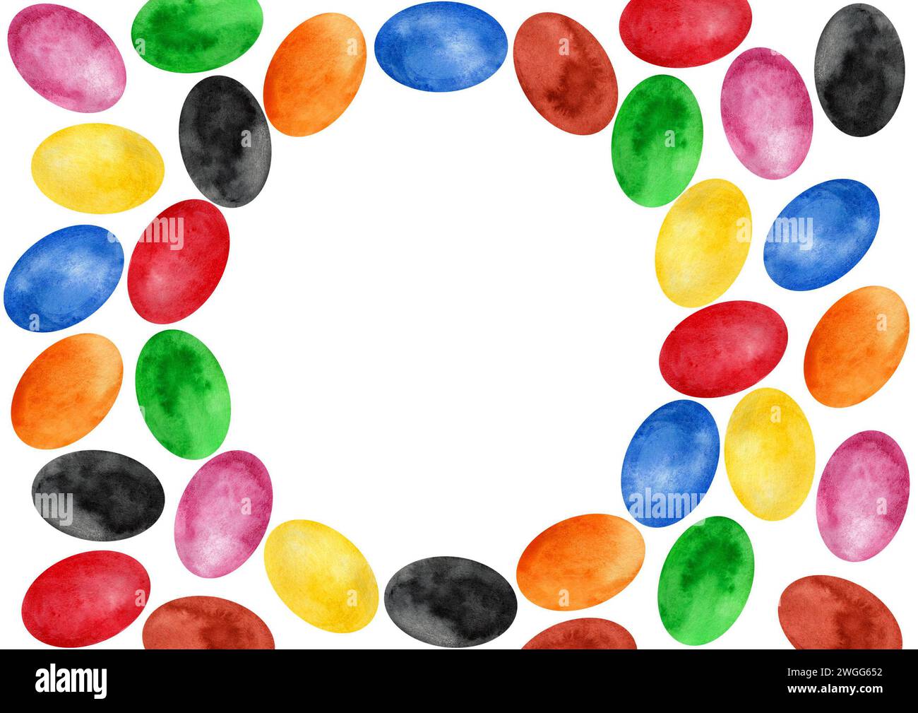 Round frame of multicolored ovals. Ellipses form circle and fill ...