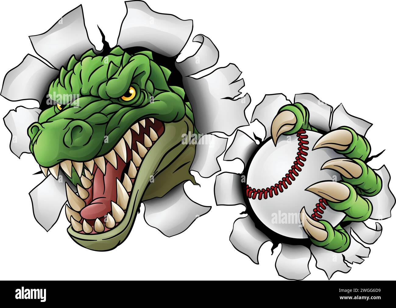 Crocodile Dinosaur Alligator Baseball Sport Mascot Stock Vector Image ...
