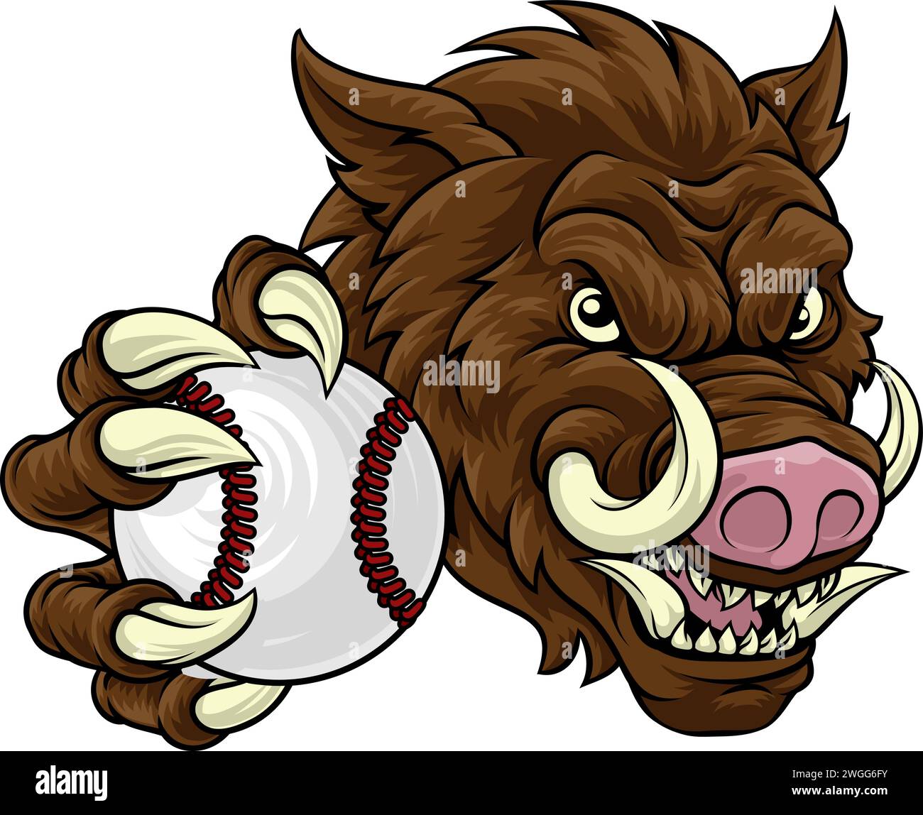 Boar Wild Hog Razorback Warthog Baseball Mascot Stock Vector Image ...