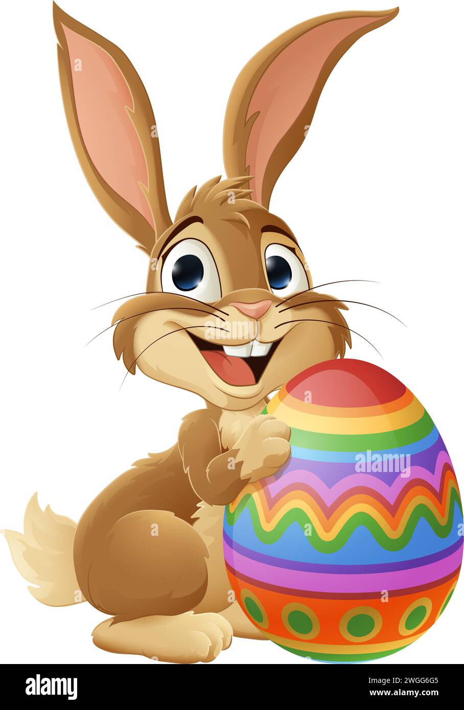 Easter Bunny and Chocolate Egg Rabbit Cartoon Stock Vector Image & Art ...