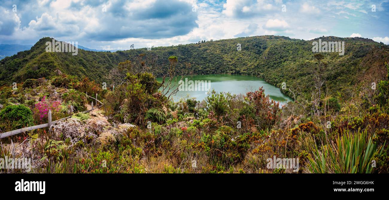 Lake Guatavita (Laguna Guatavita) located in the Cordillera Oriental of ...
