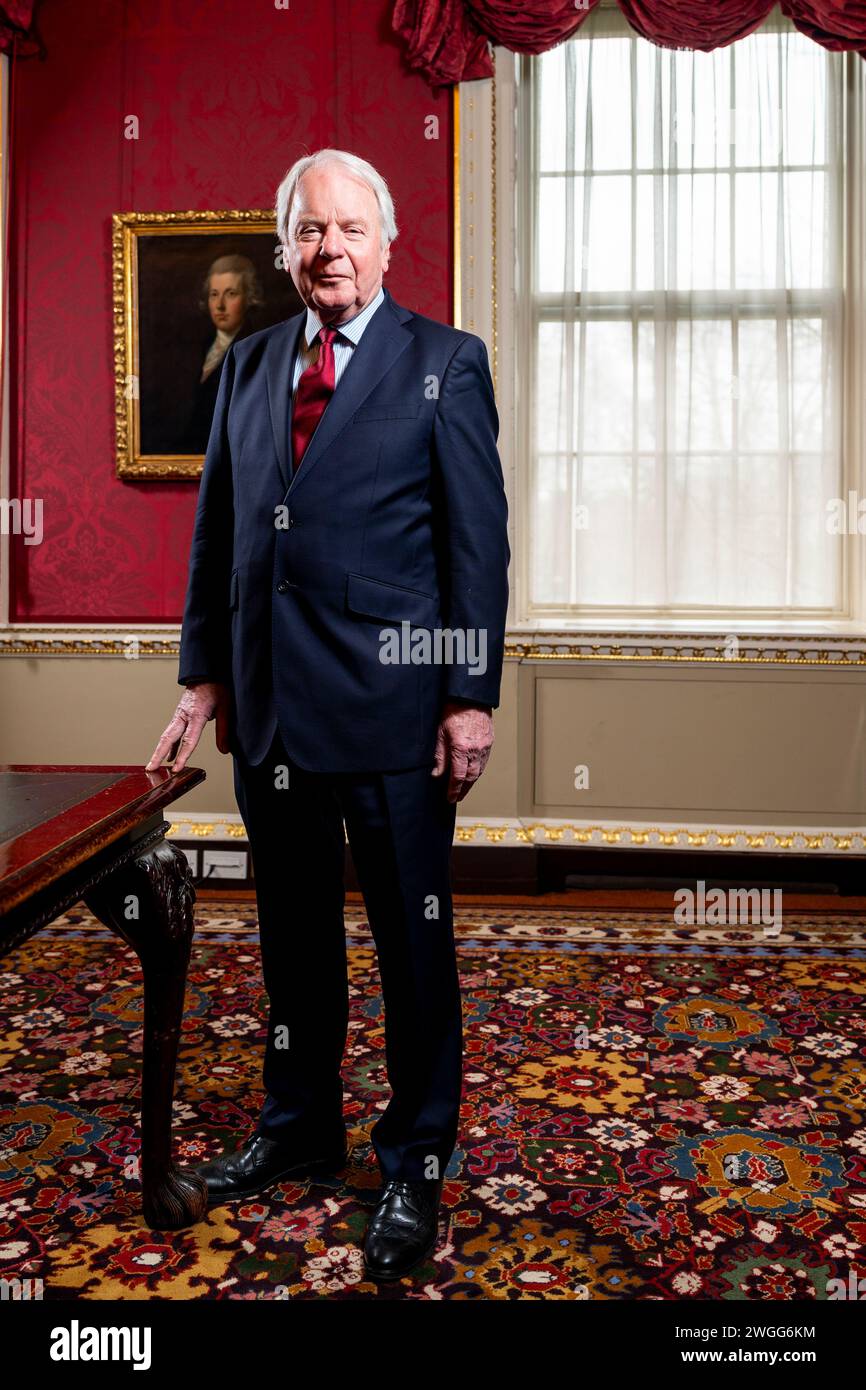 Lord Janvrin, chair of the Queen Elizabeth Memorial Committee, poses ...