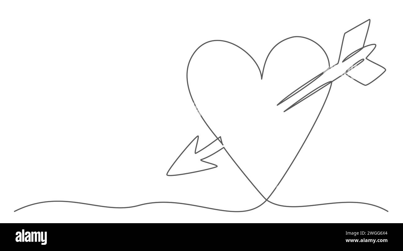 Love One line drawing isolated on white background Stock Vector Image ...