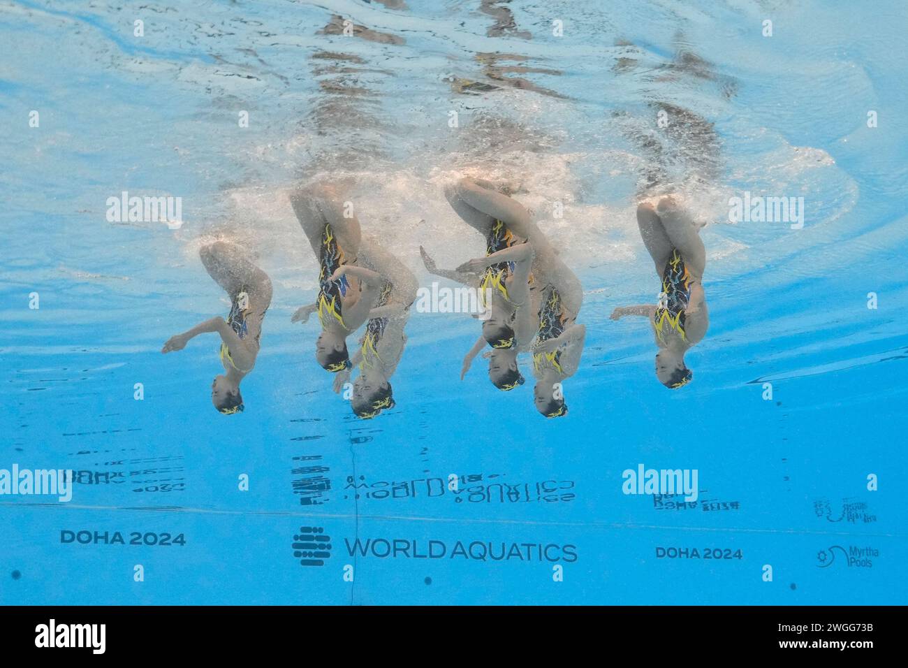 Japan team compete in the mixed team technical of artistic swimming at ...