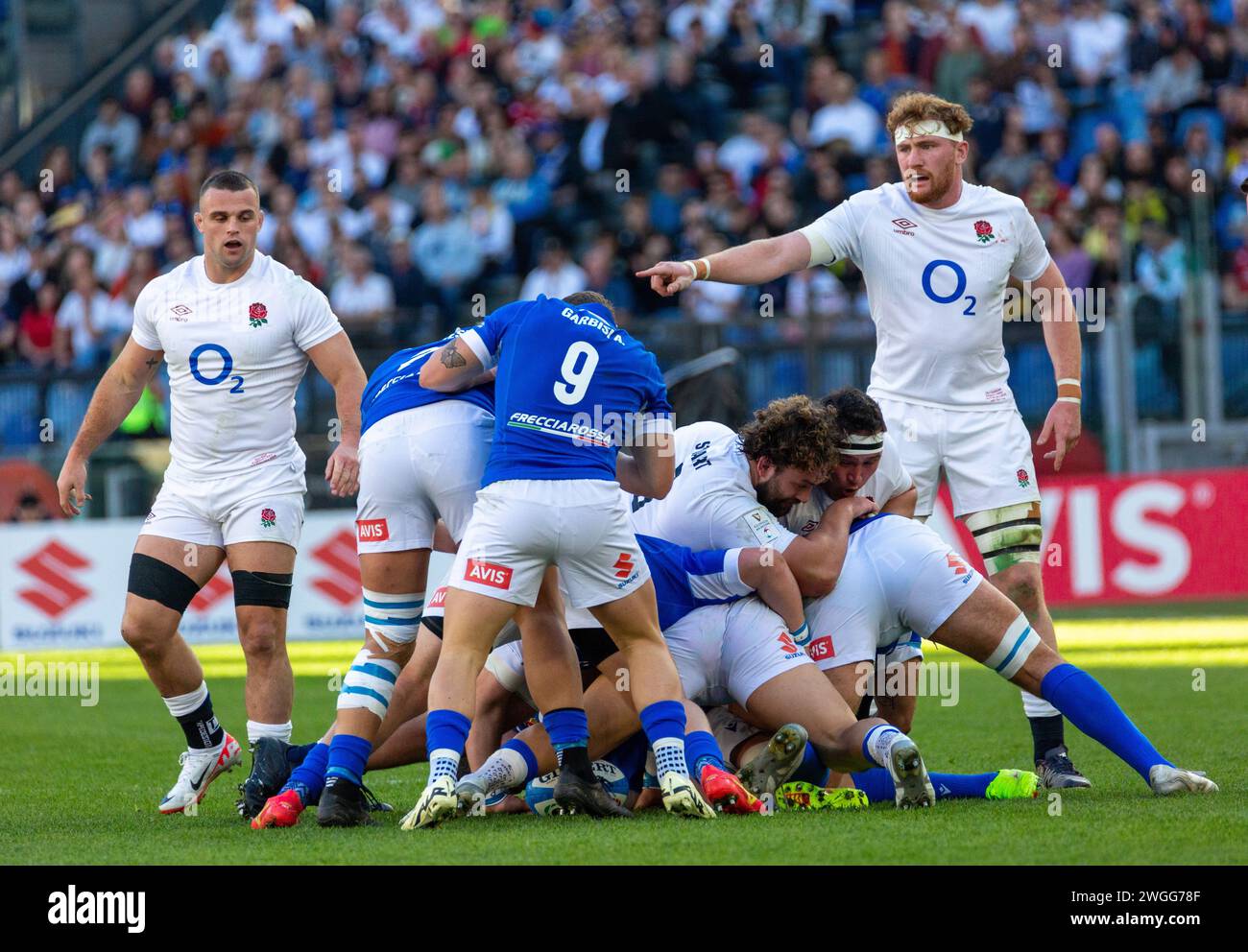 Rugby Six Nations. Italy vs England. Stadio Olimpico. Rome. 03/02/2024 ...