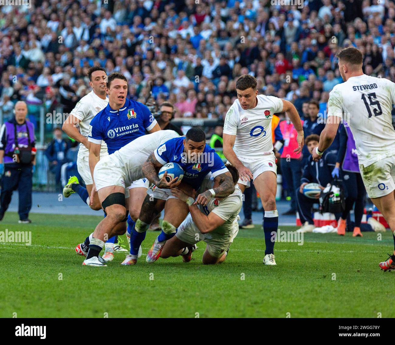 Rugby Six Nations. Italy vs England. Stadio Olimpico. Rome. 03/02/2024 ...