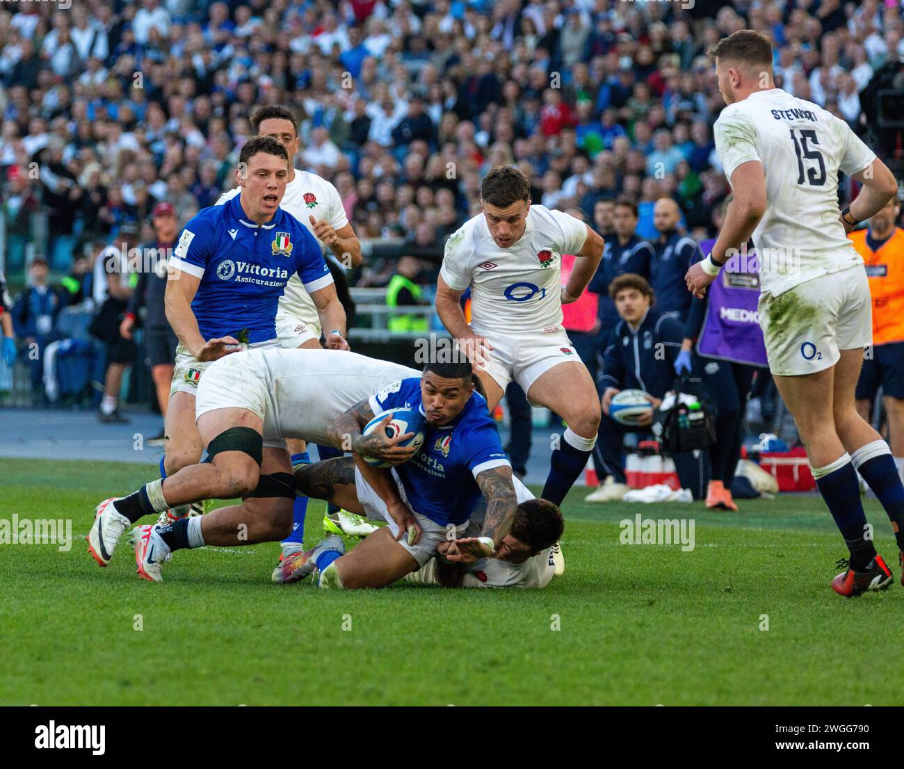 Rugby Six Nations. Italy vs England. Stadio Olimpico. Rome. 03/02/2024 ...