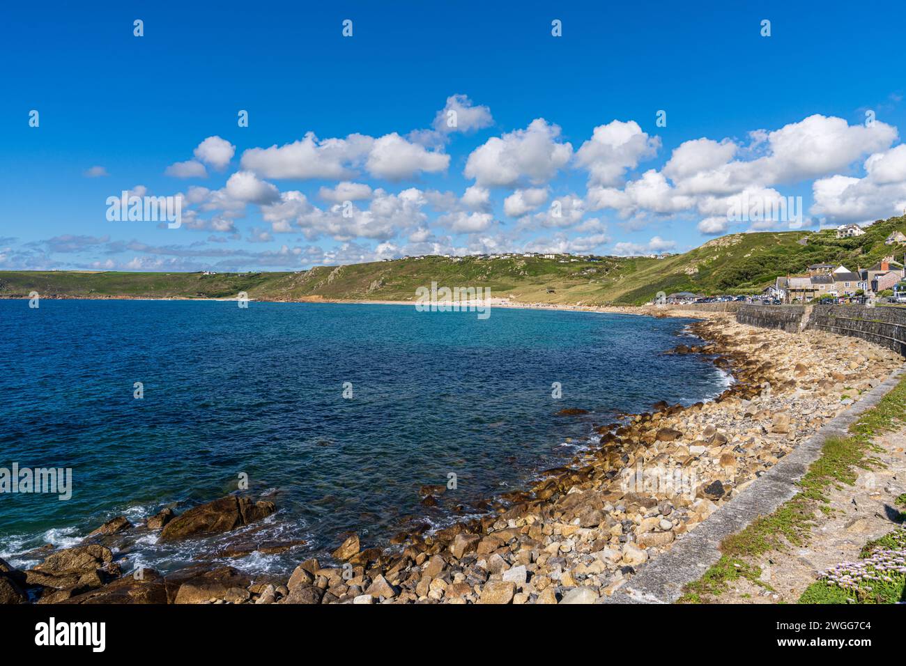 Sennen Cove, Cornwall, England, UK - May 31, 2022: The beach and the ...