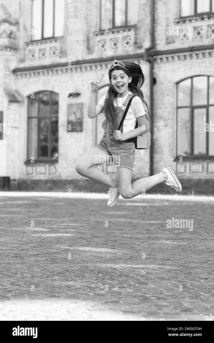 Happy teen kid jump. energetic teen girl jump outdoor. free teen child ...