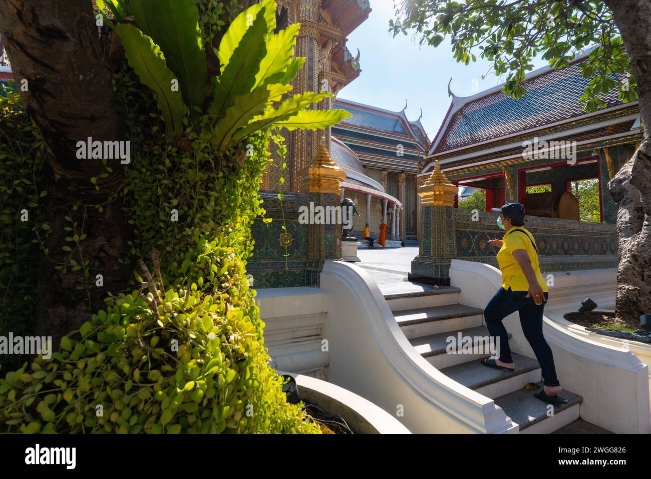Bangkok, Thailand - Dec 5, 2023: On the grounds of Wat Ratchabophit ...