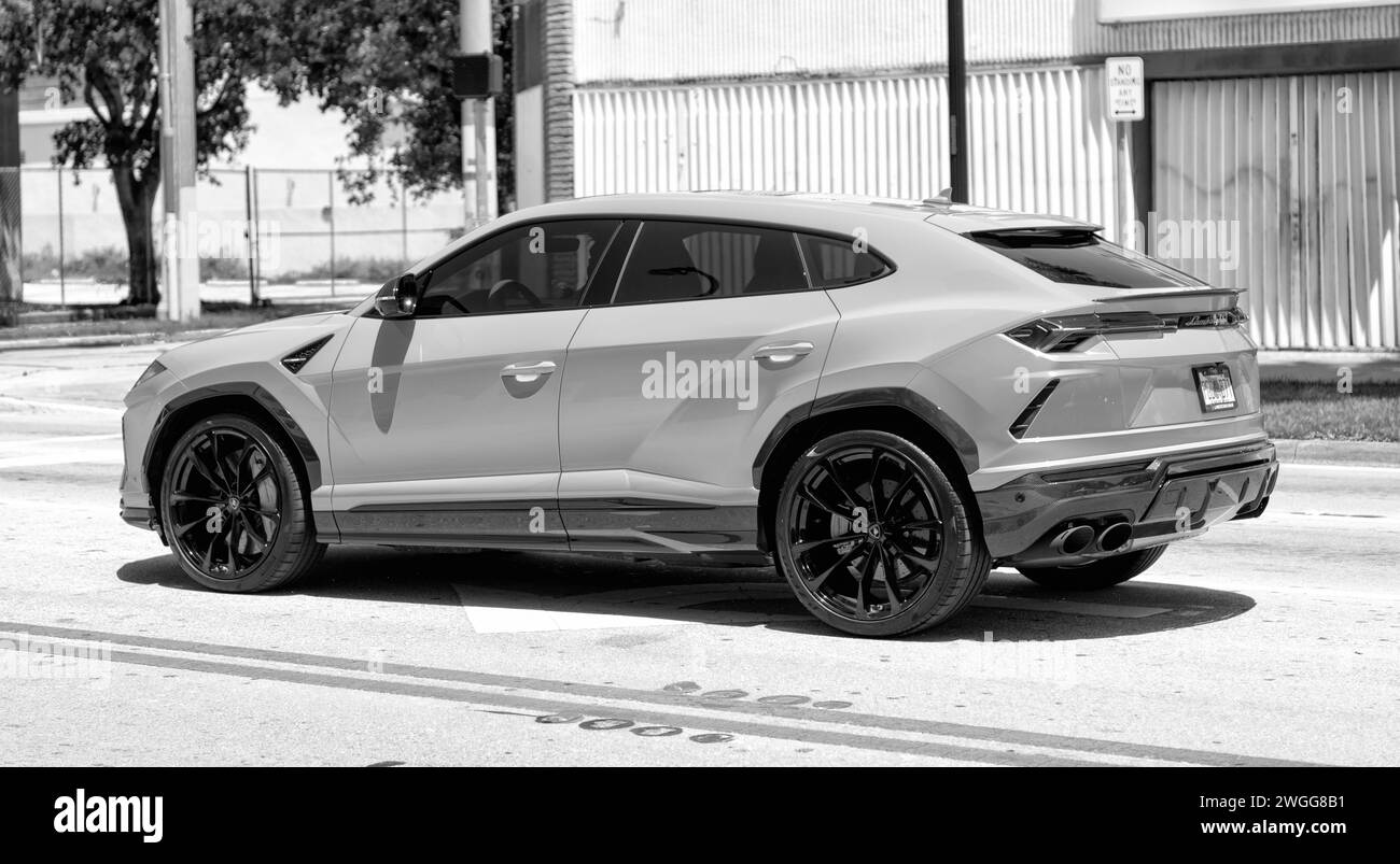 Miami Beach, Florida USA - April 15, 2021: 2019 Yellow Giallo Auge ...