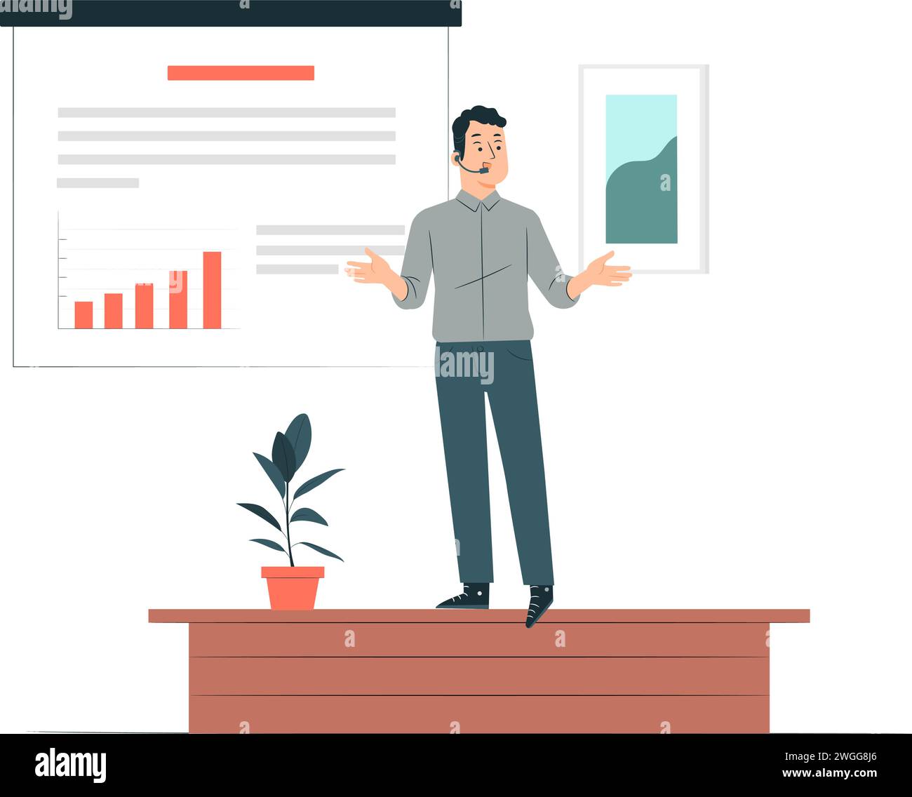 The presenter stands on the stage, Vector Stock Vector Image & Art - Alamy