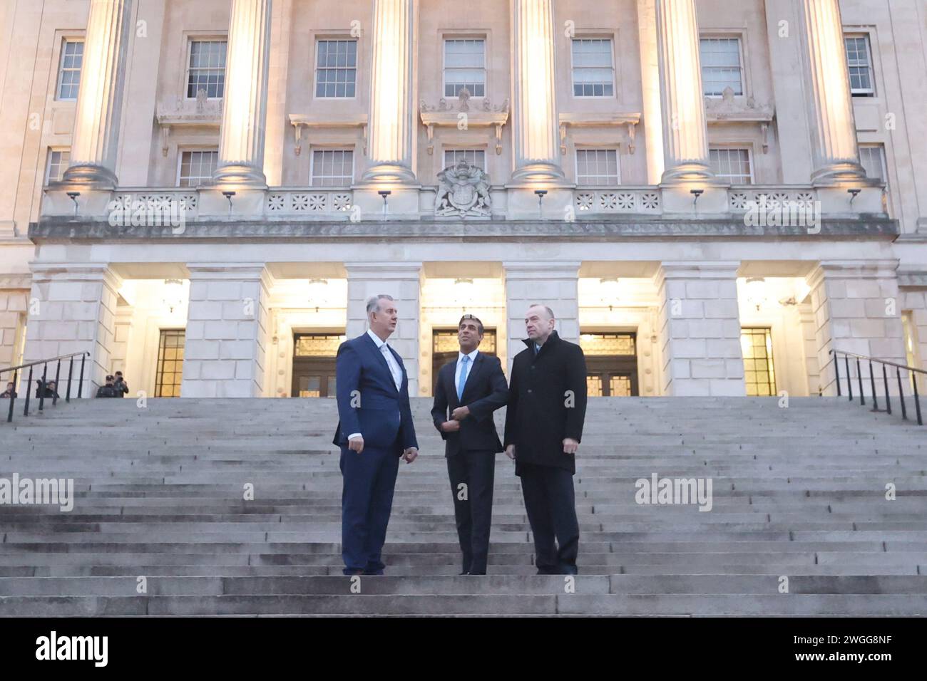(left to right) Speaker of the Northern Ireland Assembly DUP MLA Edwin ...
