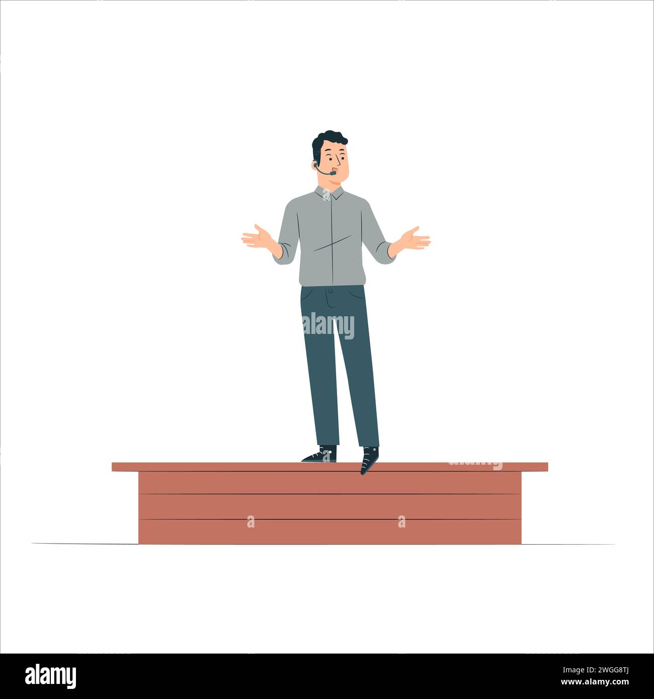 The presenter stands on the stage, Vector Stock Vector Image & Art - Alamy