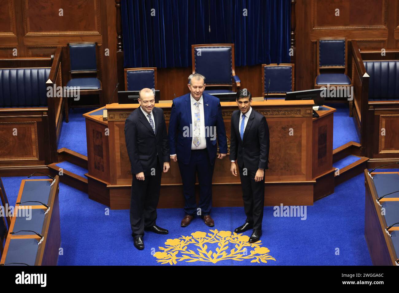 (left to right) Northern Ireland Secretary Chris Heaton-Harris, Speaker ...