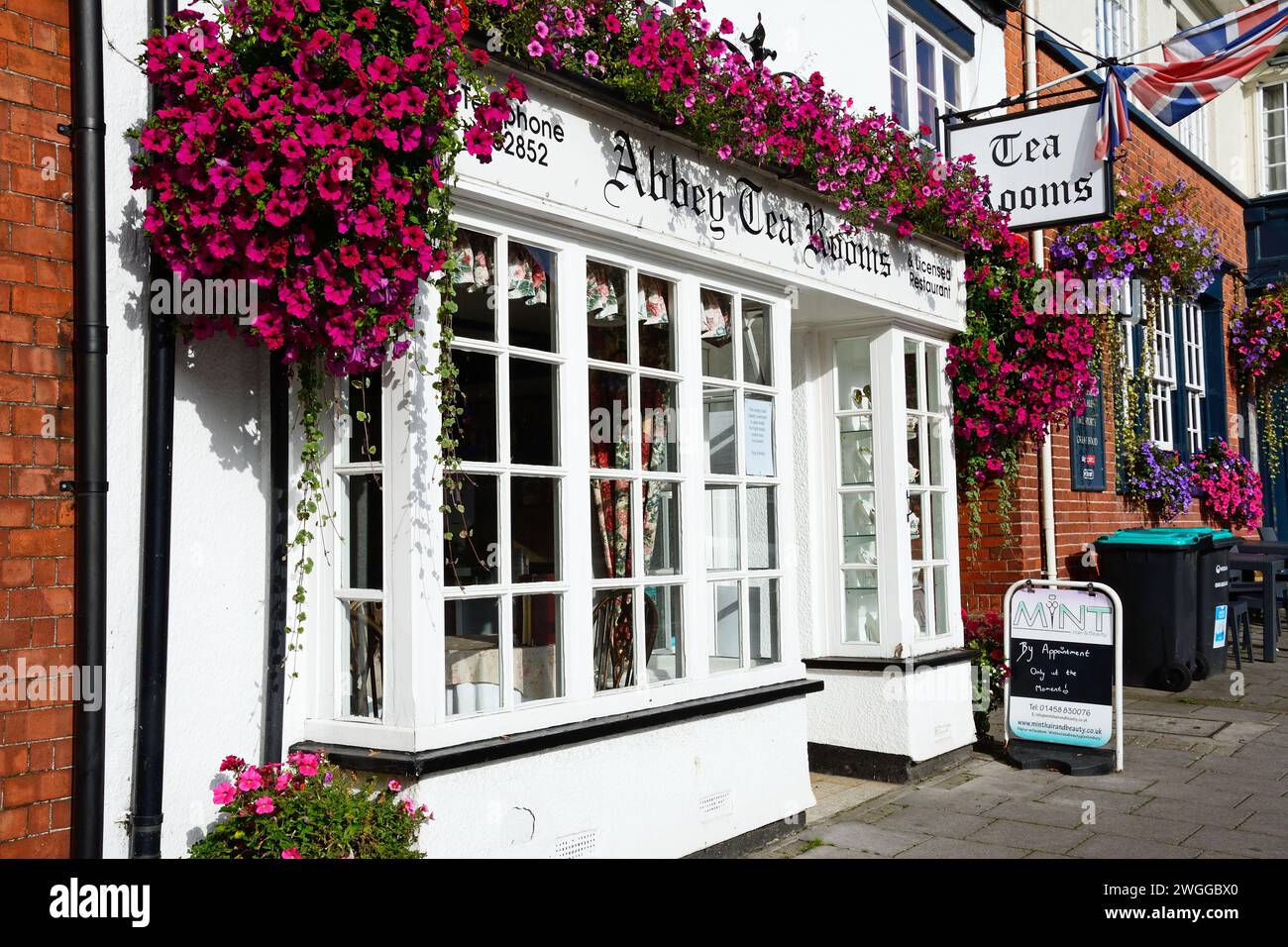 Front view of Abbey Tea Rooms along Magdalene Street, Glastonbury ...