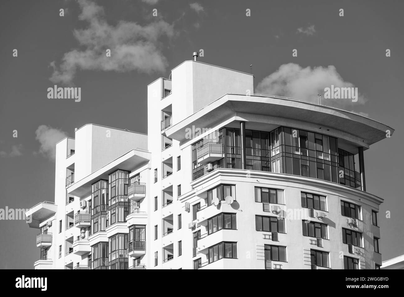 skyscraper architectural residential building in modern city Stock ...