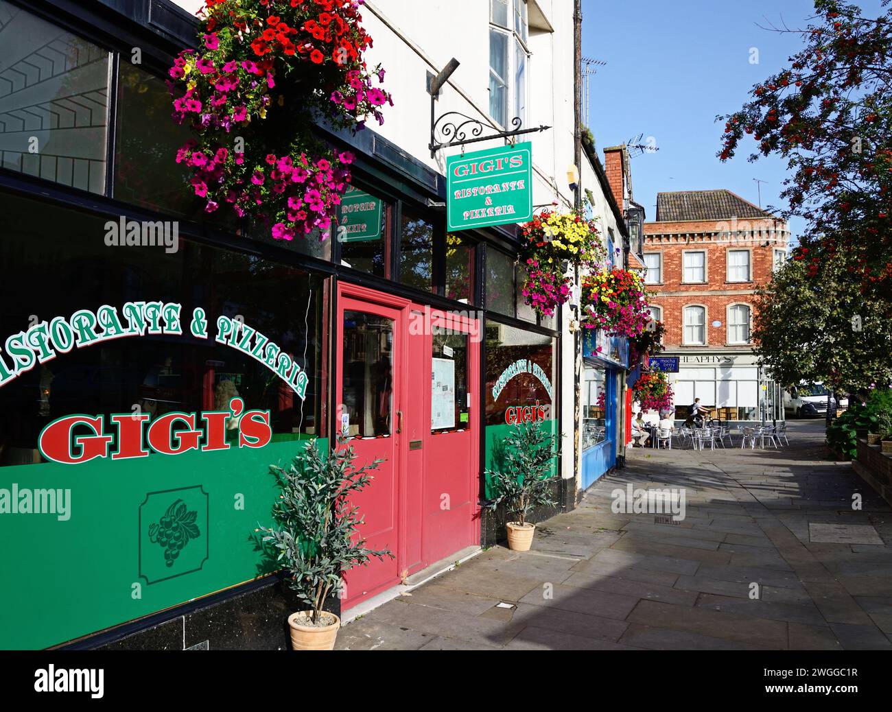 Gigis Italian restaurant along Magdalene Street, Glastonbury, Somerset ...