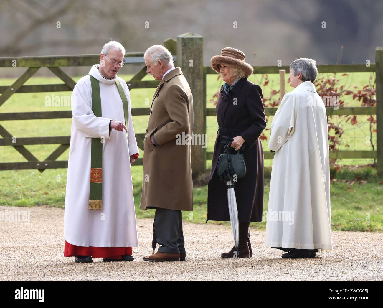 Sandringham, UK. 04th Feb, 2024. King Charles III and Queen Camilla ...