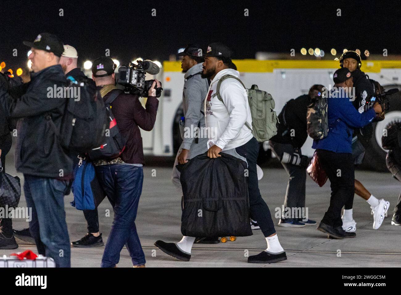 Las Vegas, USA. 04th Feb, 2024. San Francisco 49ers Offensive Lineman ...