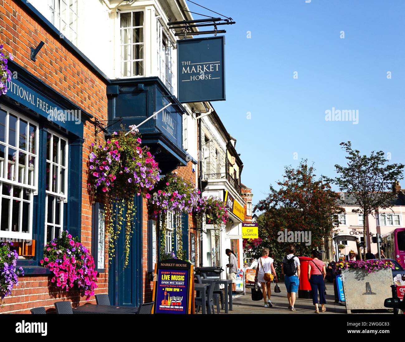 The Market House pub and shops along Magdalene Street in the old town ...